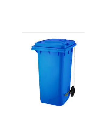 Contentor de Lixo Azul com Rodas e Pedal de 120Lts
